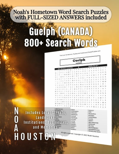 NoahÕs Hometown Word Search Puzzles with FULL-SIZED ANSWERS included ...